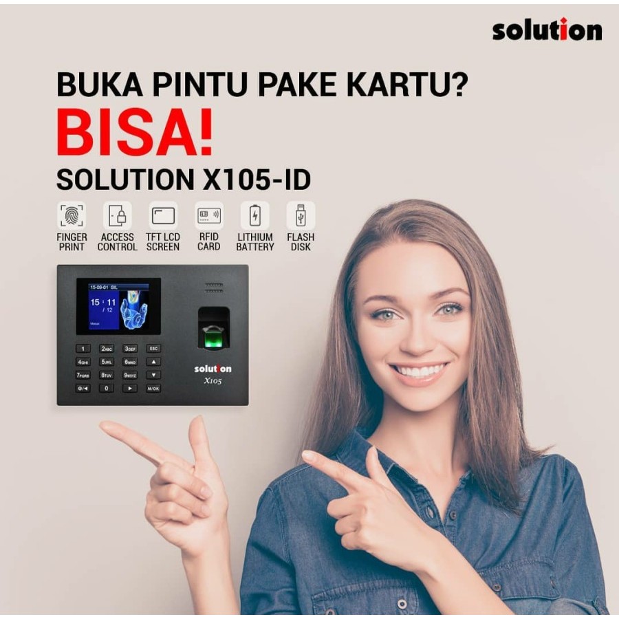 Jual Mesin Absensi Sidik Jari Solution X105-ID Fingerprint access door ...