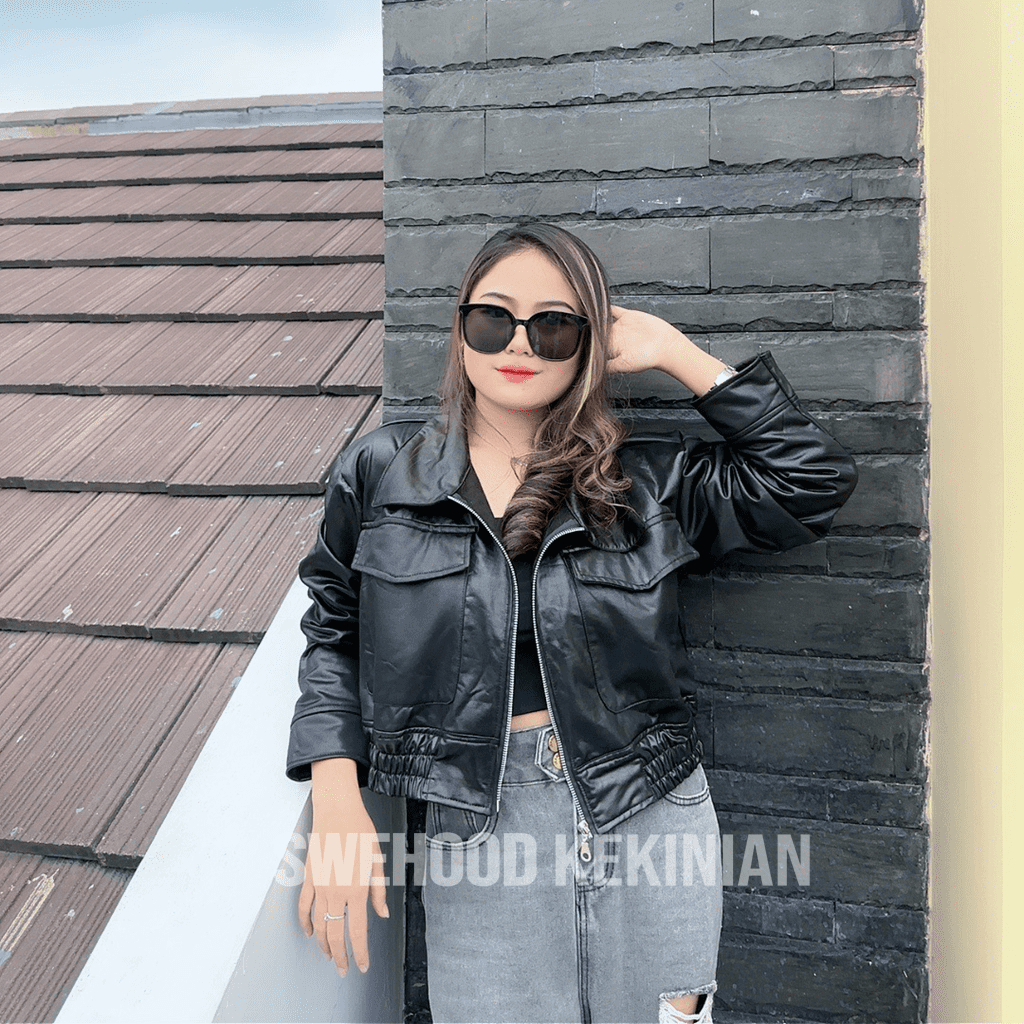 Jual XIENNA POCKET METALIC ZIPPER PREMIUM Jacket Elegant Wanita ...