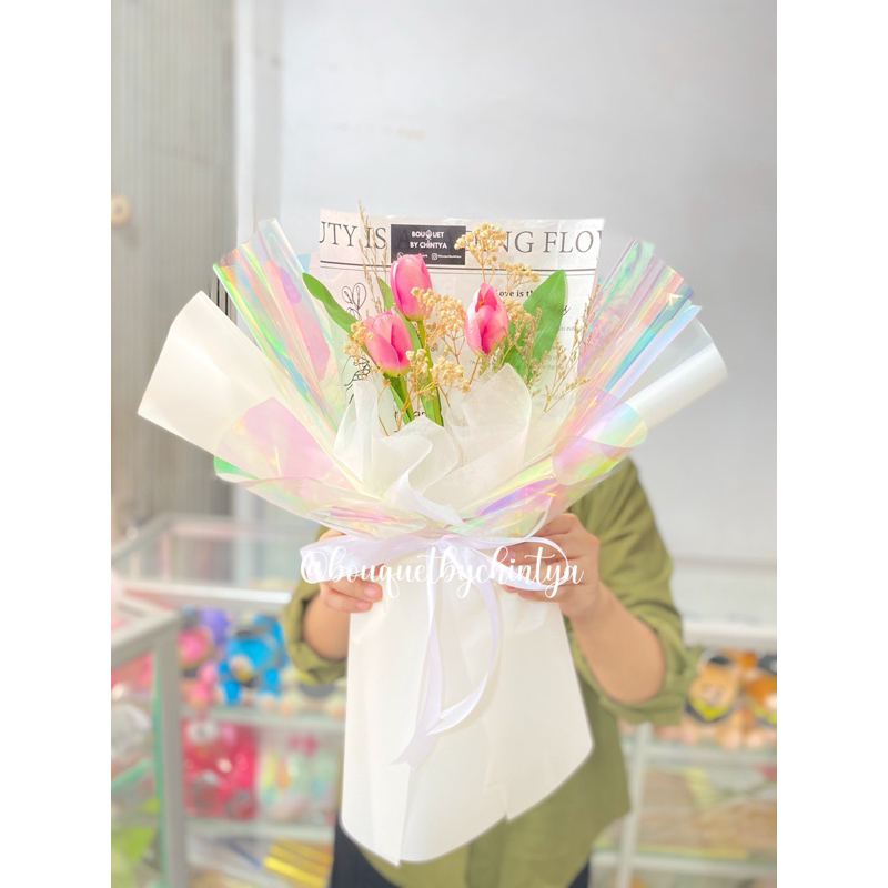Jual BUKET BUNGA TULIP ARTIFICIAL KADO WISUDA ULANG TAHUN GRADUATION ...