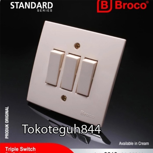 Jual Broco Triple Switch 6613/BROCO IB SAKLAR 3 GANG CREAM 6613 (HARGA ...