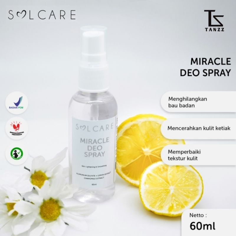 Jual Solcare Miracle Deo Spray Bebas bau tak sedap pada ketiak dan kaki ...