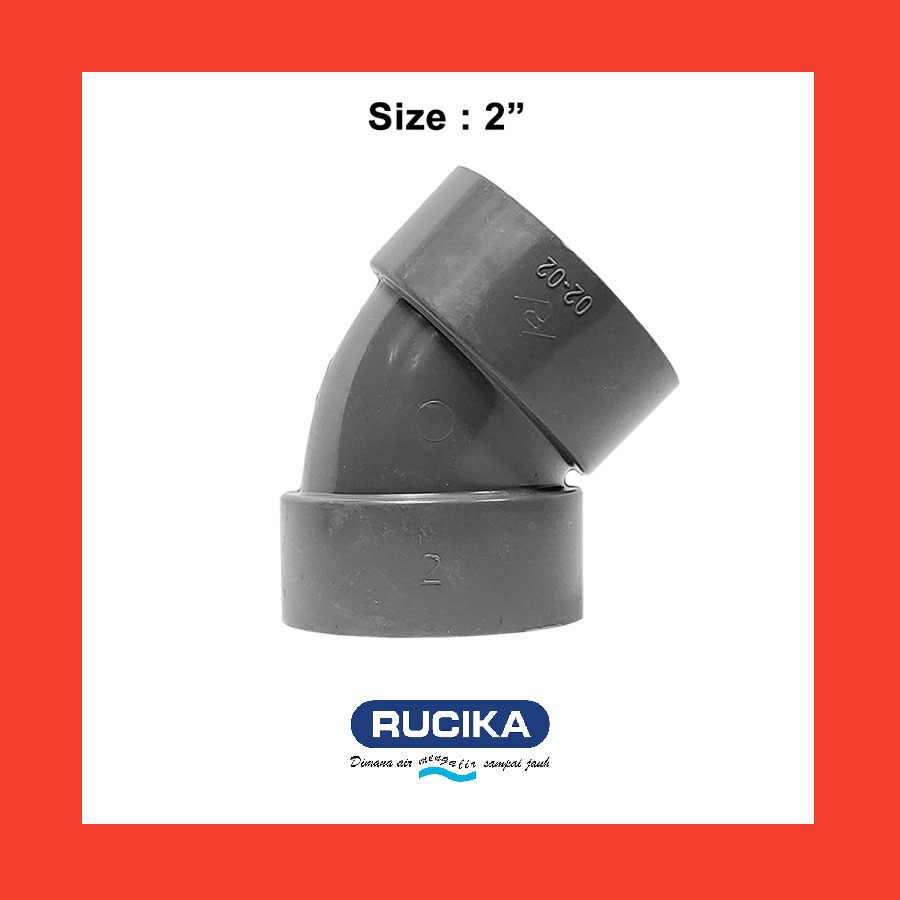 Jual Rucika Elbow /Knee / L / Keni Polos 45 PVC D 2" | Shopee Indonesia