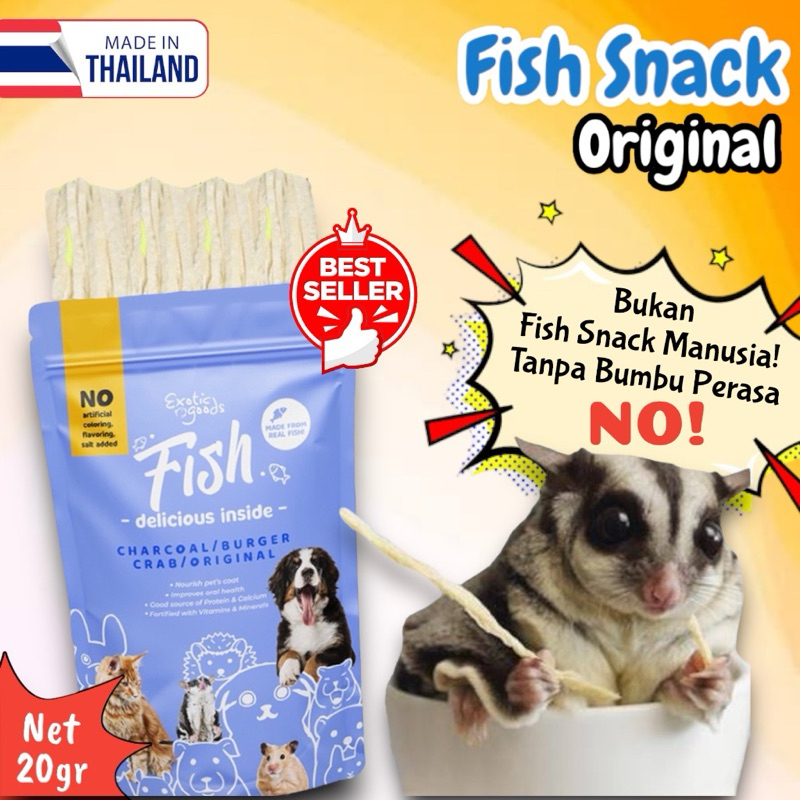 Jual FISH ORIGINAL 20g FISH SNACK ORIGINAL SUGAR GLIDER FISH SNACK ...