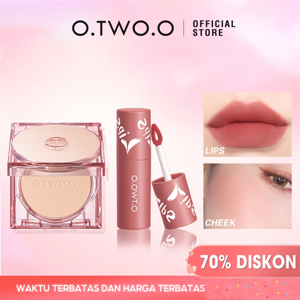 Jual O.TWO.O 2PCS Set Oil-Control Compact Powder & Matte Lipstik ...
