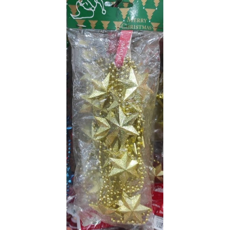 Jual Hiasan natal bintang pohon natal rantai bintang star bulat ...