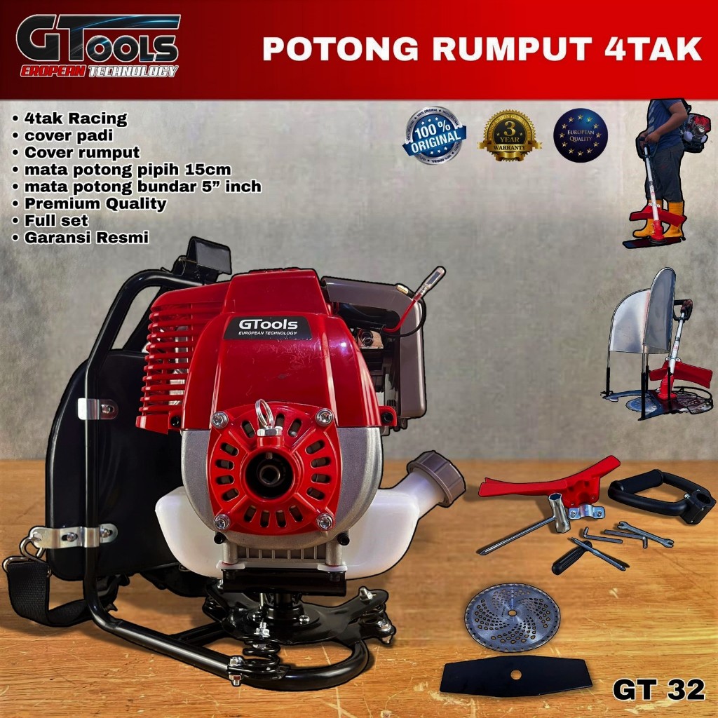 Jual Mesin potong rumput dan padi 4tak mod HONDA merk GTOOLS GT32 brush cutter | Shopee Indonesia