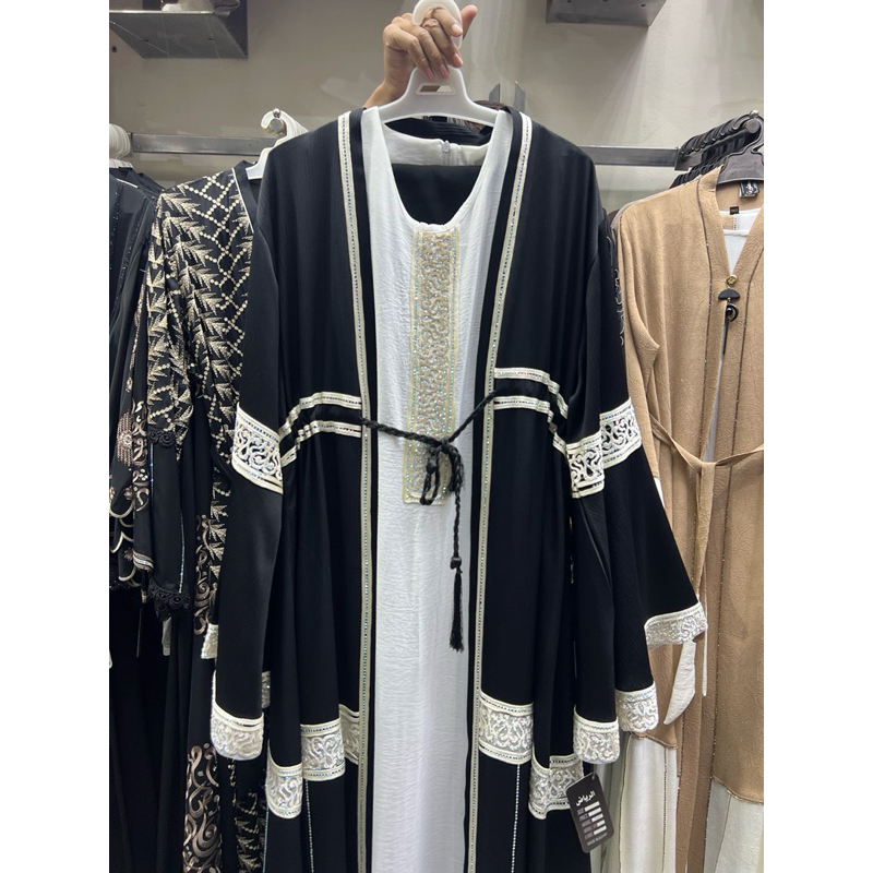 Jual SET ABAYA MEWAH INNER + OUTER HITAM RIYADH || ABAYA IMPOR MESIR ...