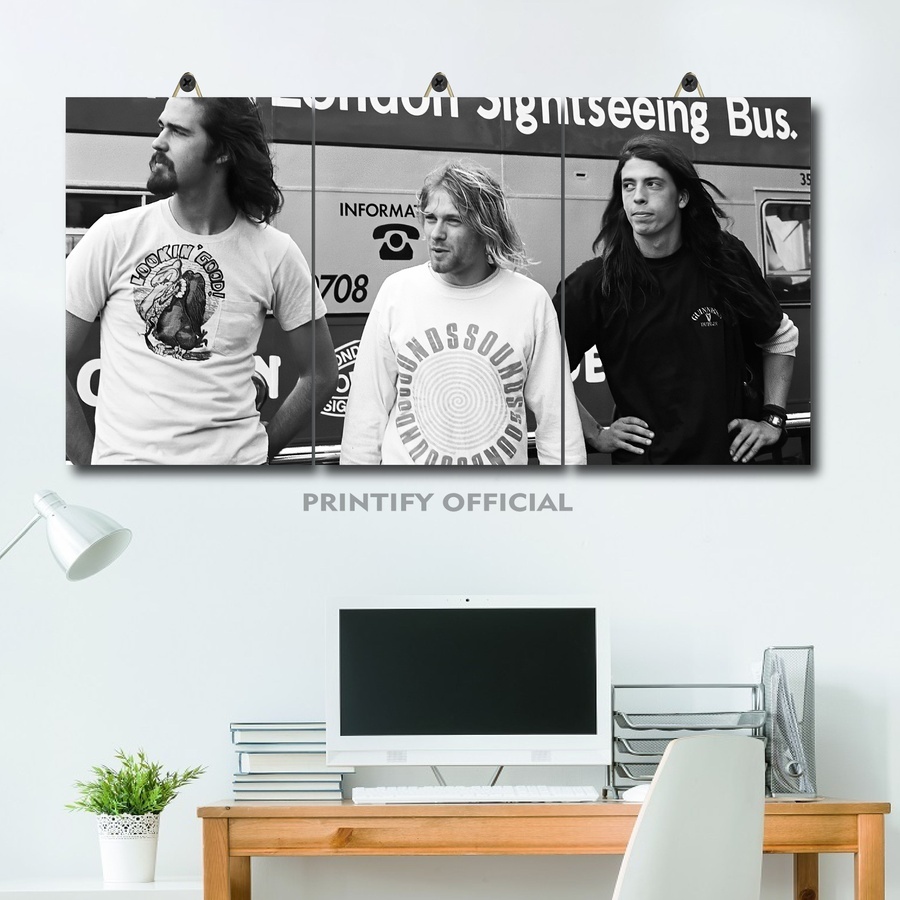 Jual Dekorasi Ruangan Personil Band Nirvana 60X30 Multi Panel / Poster ...