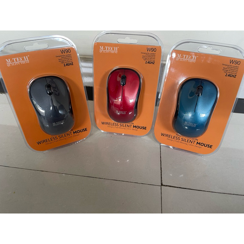 Jual Mouse Wireless Silent M-tech W90 Mtech W-90 with Battery | Shopee ...