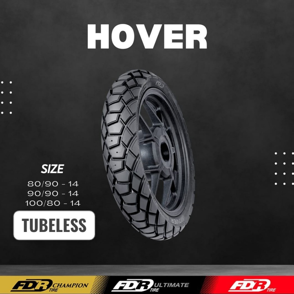 Jual BAN LUAR FDR HOVER 80/90 90/90 100/80 RING 14 TUBELESS ...