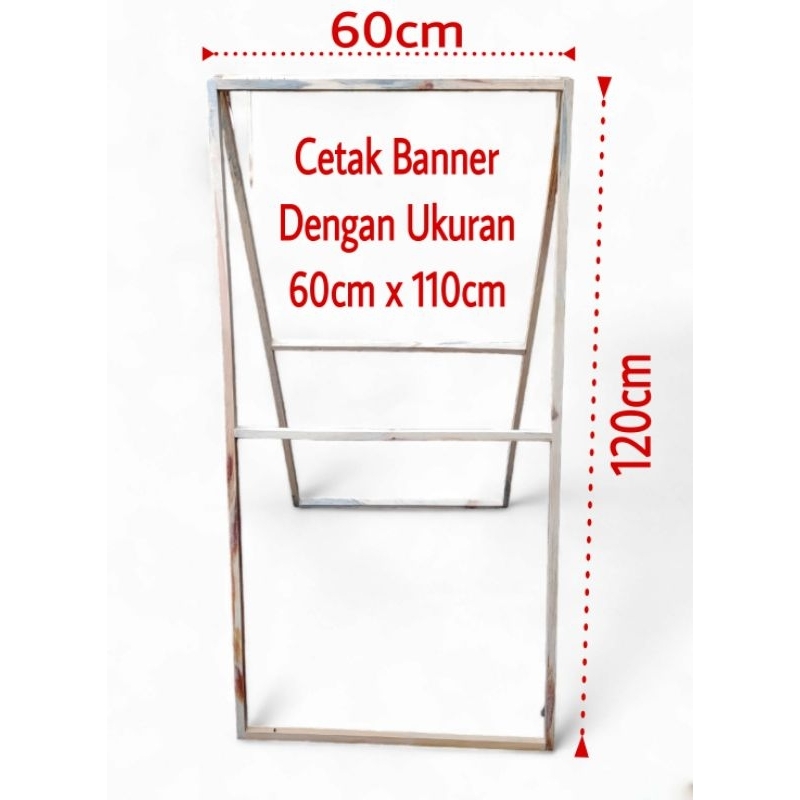 Jual Stand Banner Kayu Lipat Tipe engsel / Rangka Kayu Spanduk ukuran ...