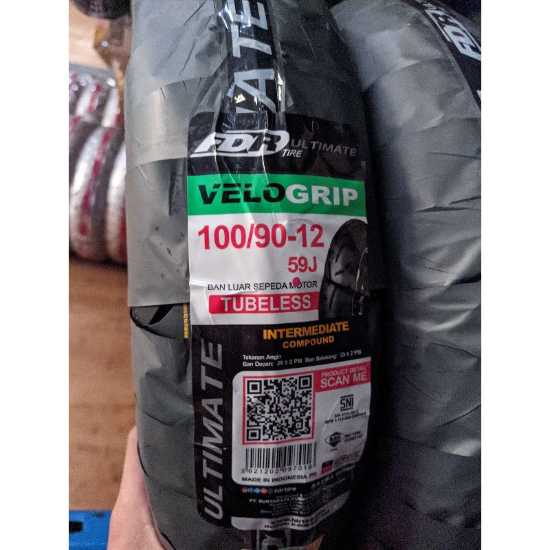 Jual BAN FDR VELOGRIP 100/90 110/90 RING 12 TUBELESS | Shopee Indonesia