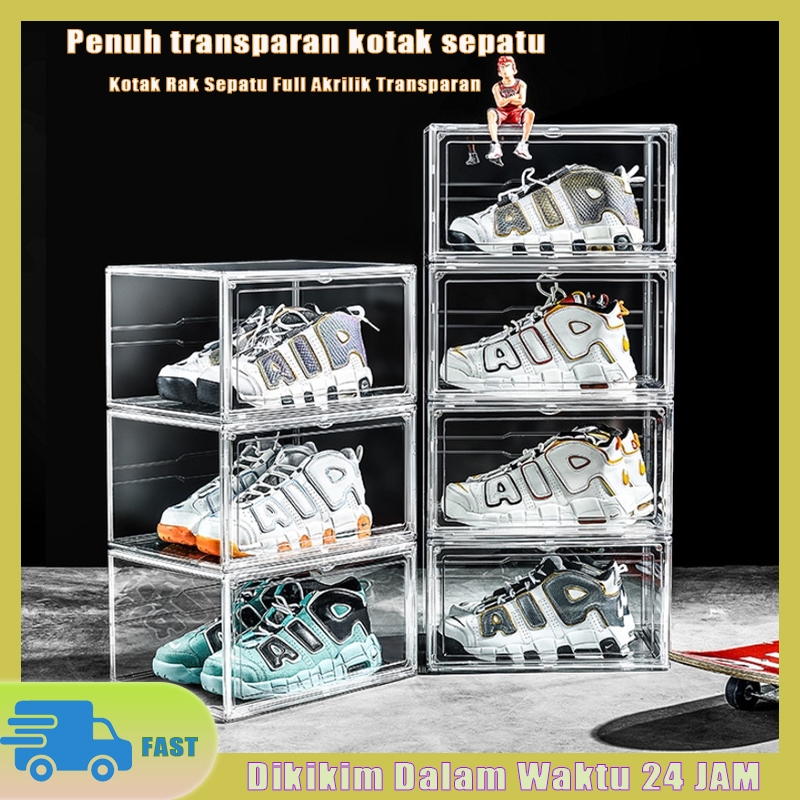 Jual Kotak Rak Sepatu Full Akrilik Transparan Kotak Sepatu Premium ...
