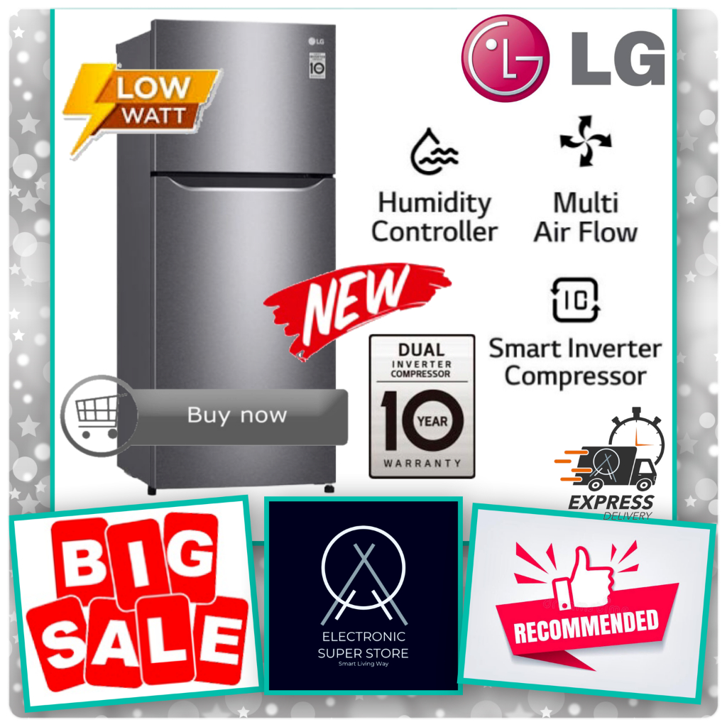 Jual KULKAS LG GN-B202SQIB B202SQIB GNB202 SMART INVERTER 202L LEMARI ...