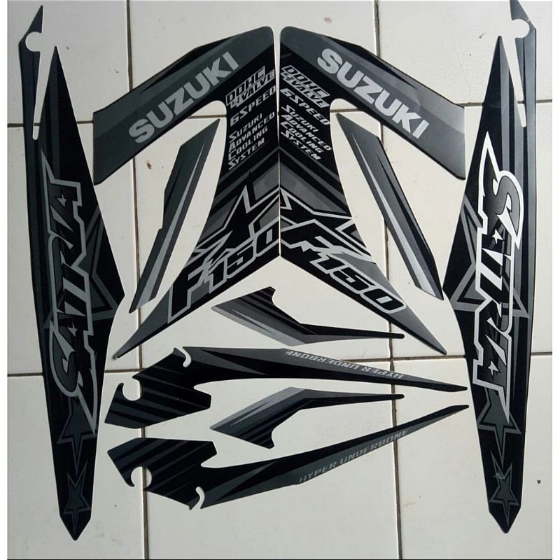 Jual Stiker Striping Motor SATRIA FU 150 FACELIFT 2014 HITAM Sticker ...