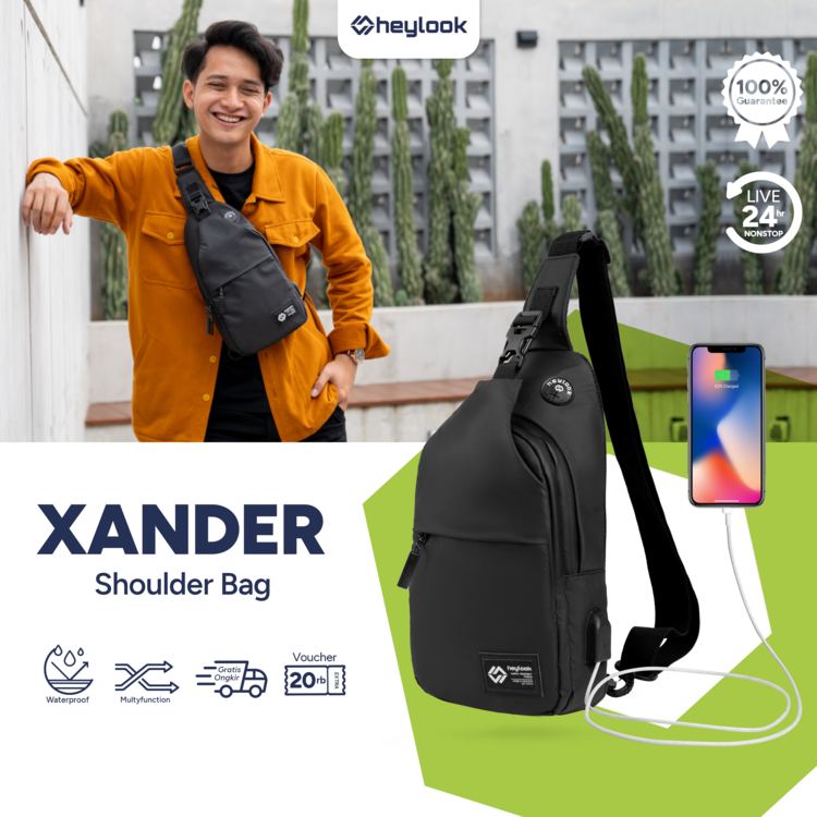 Jual HEYLOOK - Tas Selempang Pria XANDER Sling Bag Cowok Waist Bag ...