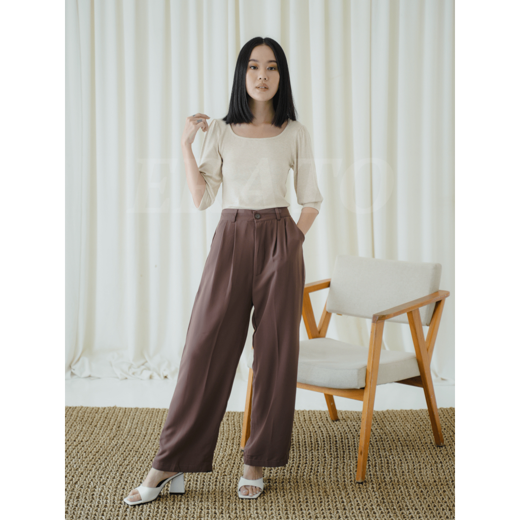 Jual Erato Fedora Knit Top Atasan Wanita Atasan Rajut Wanita Korean Style Comfy Soft