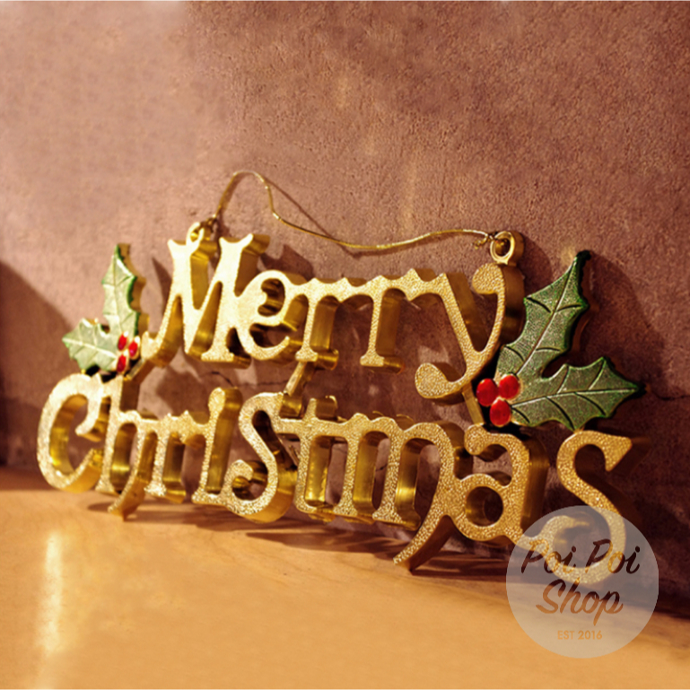 Jual Tulisan Merry Christmas Glitter Ornamen Natal Dekorasi Gantungan ...