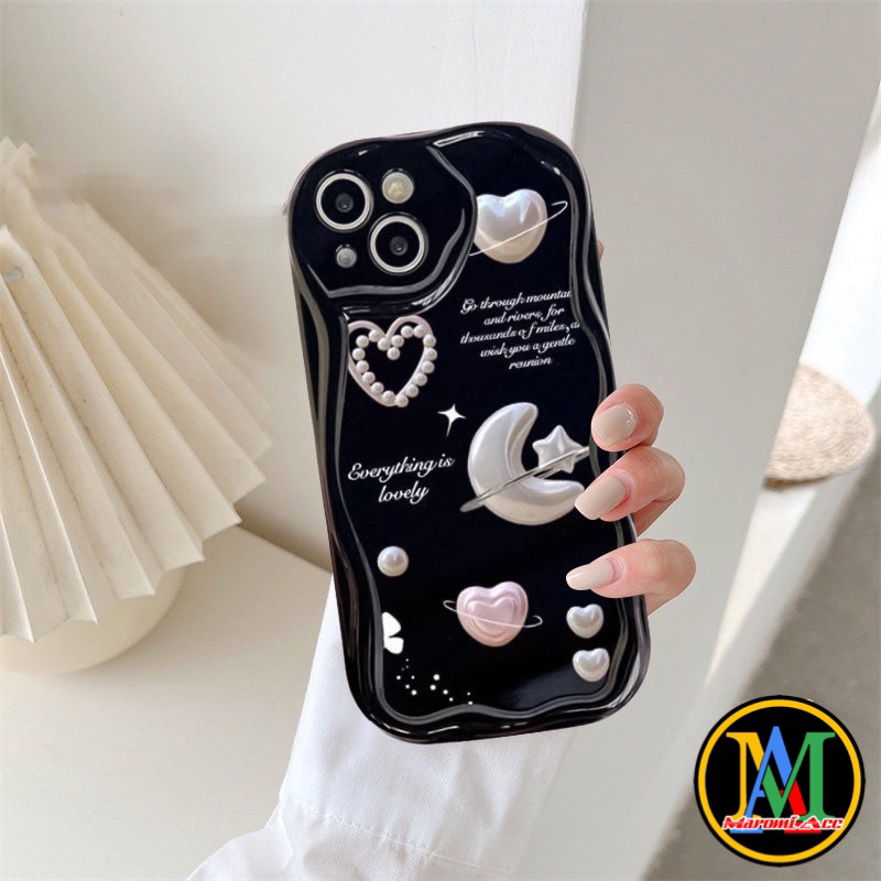 Jual M026 SOFT CASE CUTE GLOSSY LOVELY HEART BLACK SAMSUNG M10 A10 A12 M12 A13 LITE A14 5G A15 ...