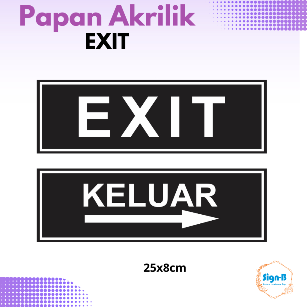 Jual Papan Tulisan Exit Keluar | Signboard Exit | Papan Akrilik | Sign ...