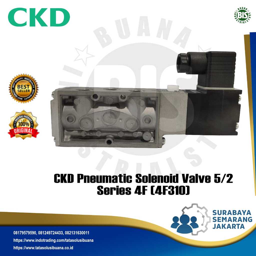 Jual CKD PNEUMATIC SOLENOID VALVE 5/2 SERIES 4F (4F310) | Shopee Indonesia