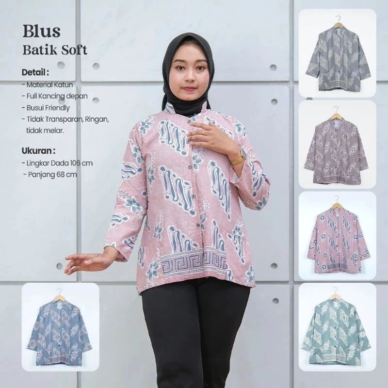 Jual Blus Batik Soft Lengan Panjang - Sekar Ayu Batik | Shopee Indonesia