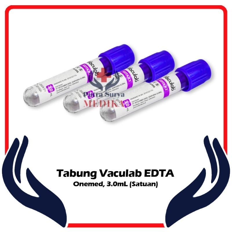 Jual Tabung Ungu Vaculab EDTA 3ml Satuan OneMed | Shopee Indonesia