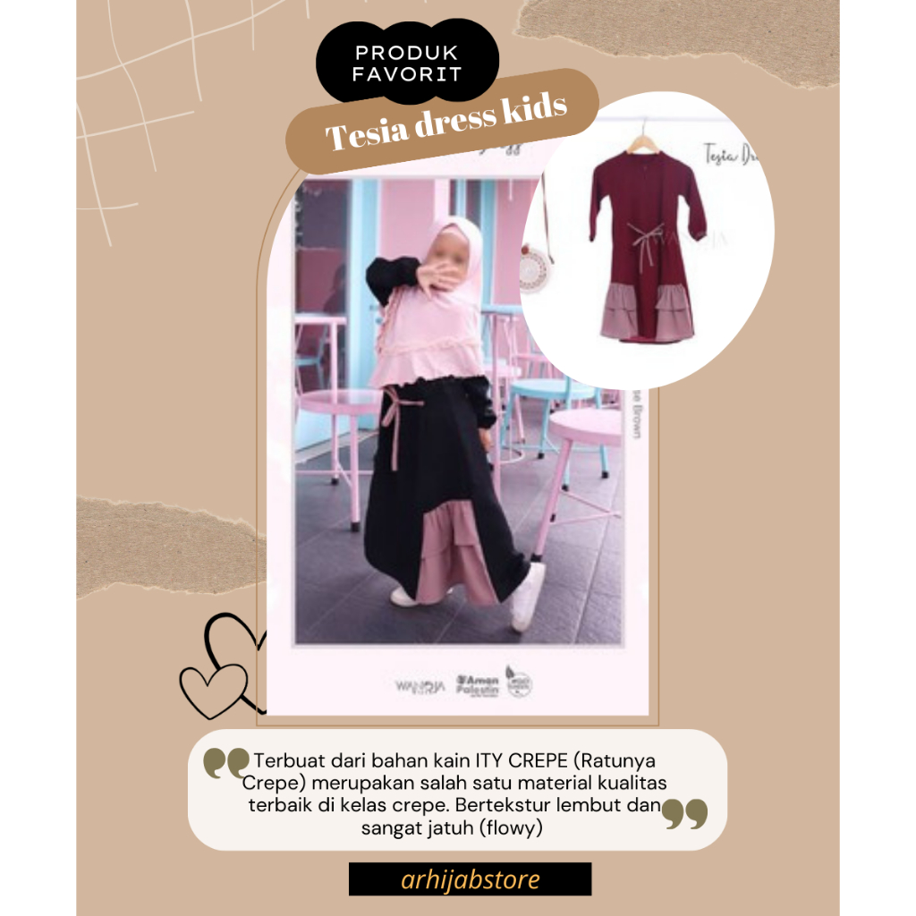 Jual WANOJA - TESIA DRESS KIDS - DRESS KIDA ITY CREPE - DRESS TERBARU ...