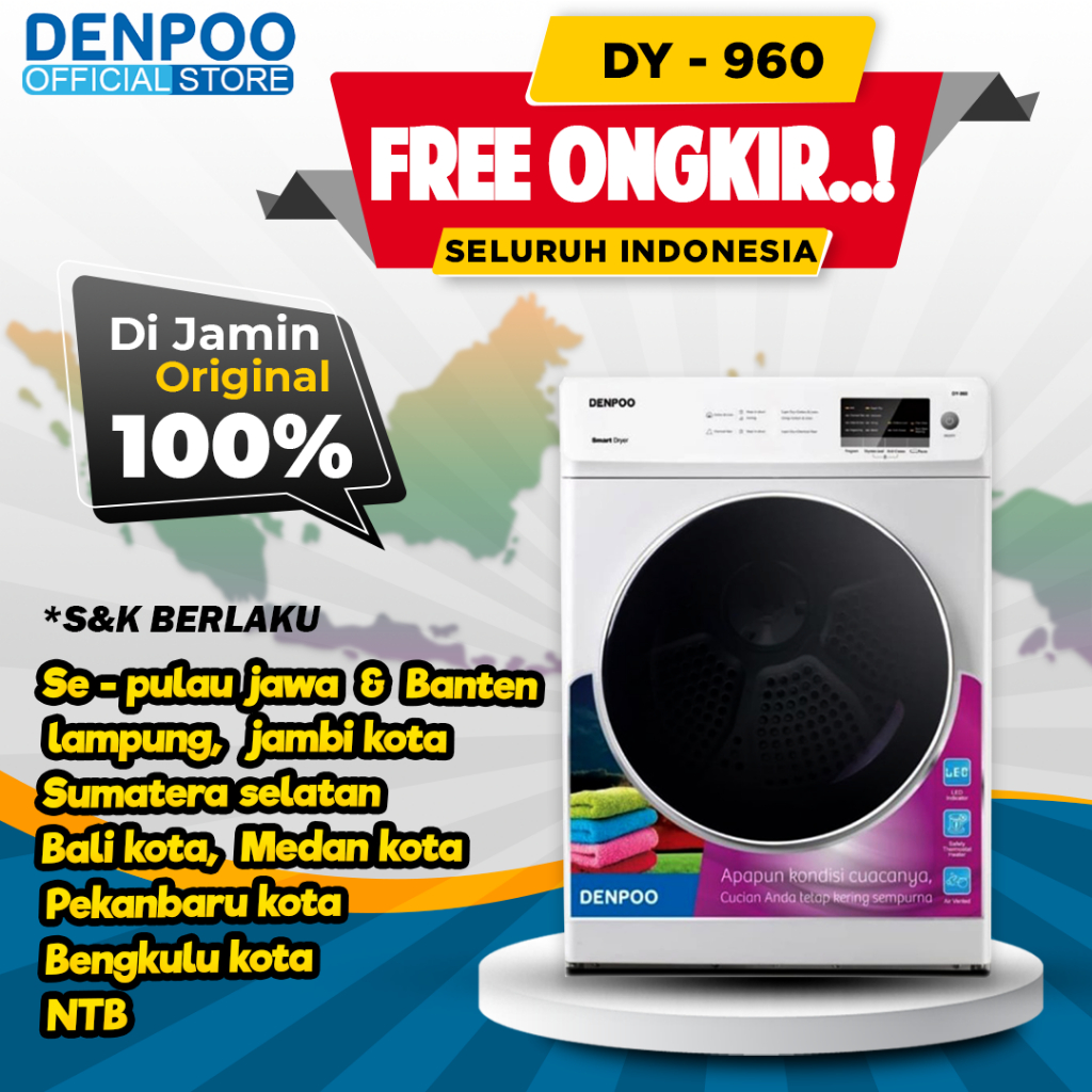 Jual Denpoo Dryer DY 960 (KAPASITAS 9KG) | Shopee Indonesia
