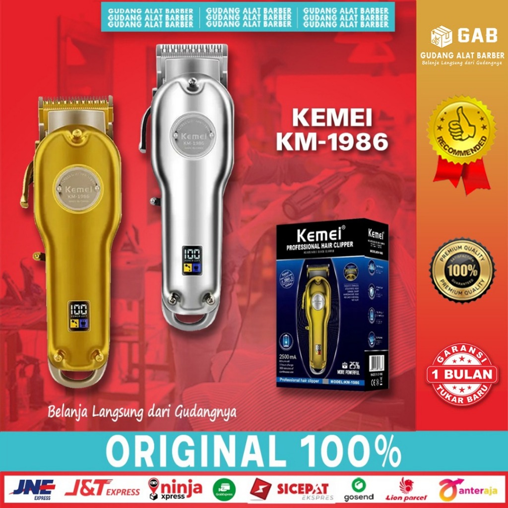 Jual GARANSI 1 BULAN. Hair Clipper Kemei KM 1986 Alat Cukur Pangkas Rambut Elektrik Barbershop ...