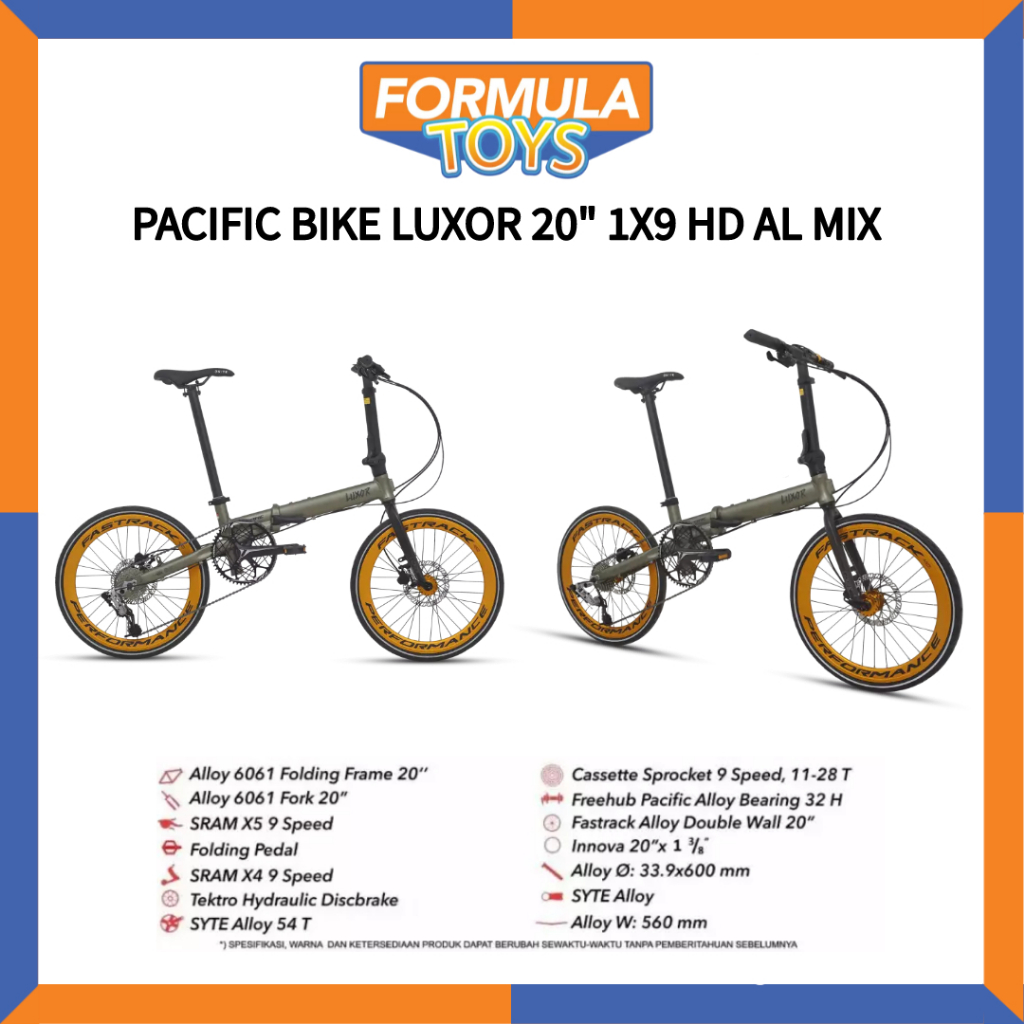Jual SEPEDA LIPAT PACIFIC BIKE LUXOR 20" 1X9 HD AL MIX | Shopee Indonesia