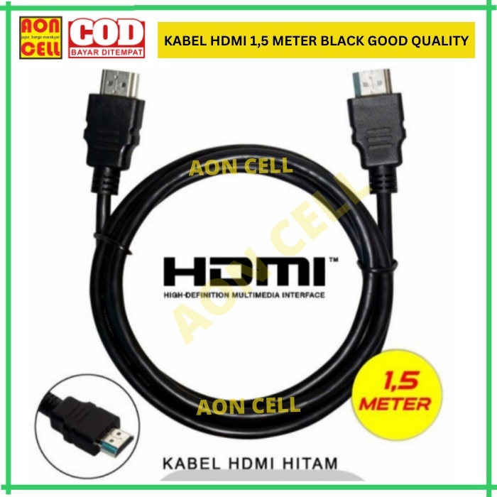 Jual KABEL HDMI STANDARD 1.5M CABLE HDMI 1,5 Meter MALE TO MALE GOOD QUALITY | Shopee Indonesia