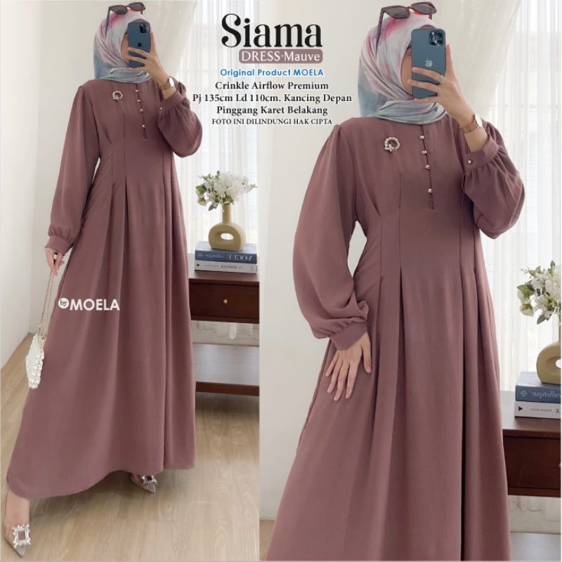 Jual Siama Dress Airflow Crinkle Premium By Moela | Shopee Indonesia