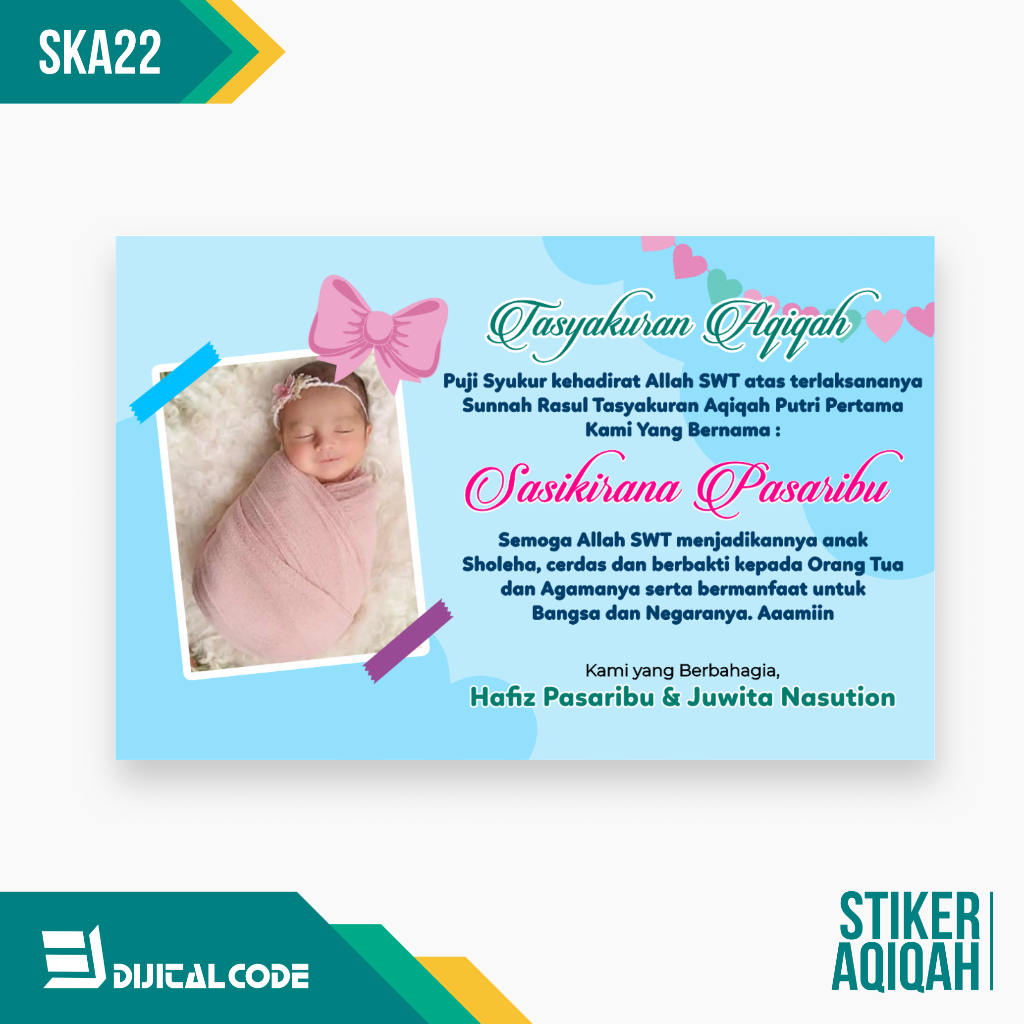 Jual SKA22 Stiker Label Syukuran Aqiqah Kelahiran Anak | Shopee Indonesia