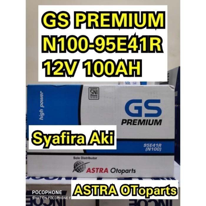 Jual AKI GENSET GS ASTRA PREMIUM N100 / 95E41R AKI BASAH 12V / 100Ah | Shopee Indonesia