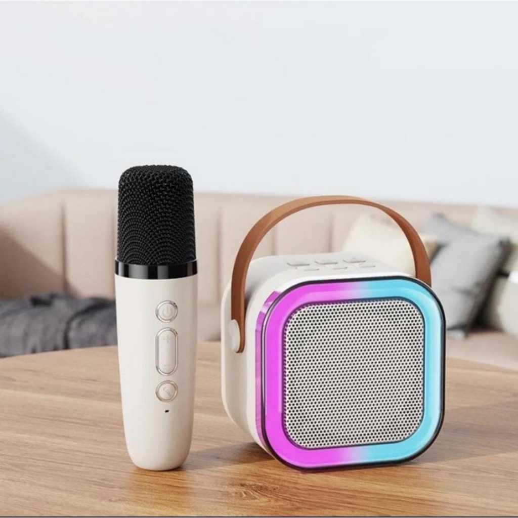 Jual speaker microphone karaoke set bluetooth mini pull bass portable ...