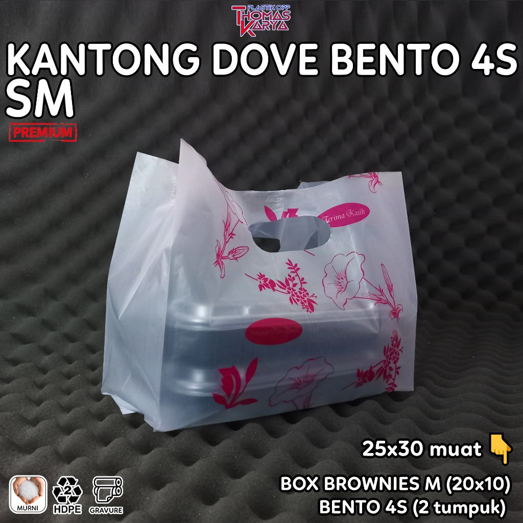 Jual Kantong Plastik Dove 25x30 Motif Selamat Menikmati Muat Mika Bento