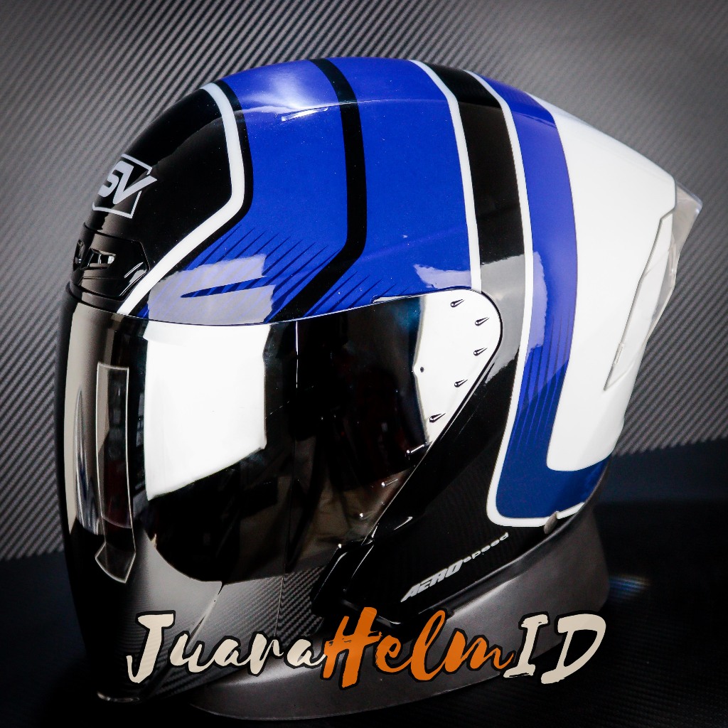 Jual RSV HELM NEW WINDTAIL 2.0 AERO SPEED / BLUE WHITE / SINGLE VISOR ...