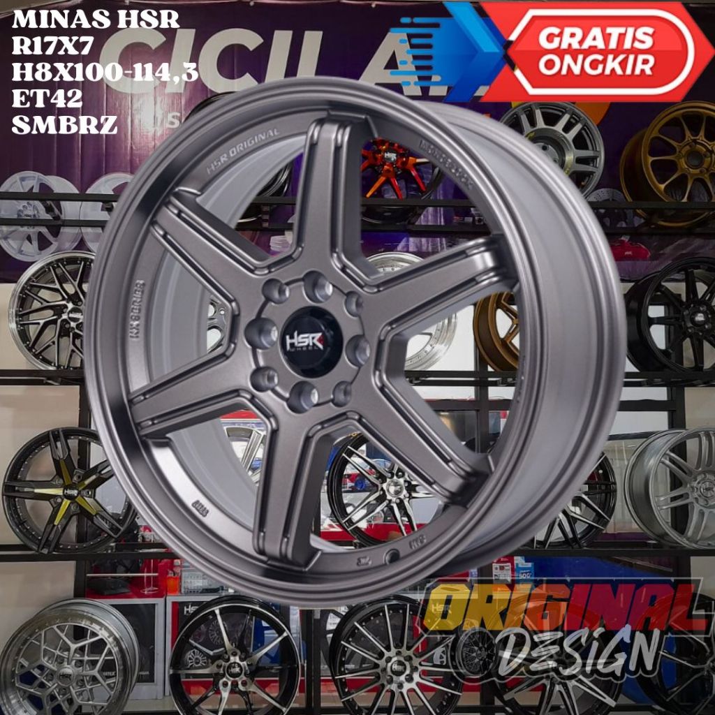 Jual Velg Mobil Ring 17 HSR MINAS R17 LEBAR 7,5 LOBANG BAUT 4 ET42 BRONZE | Shopee Indonesia