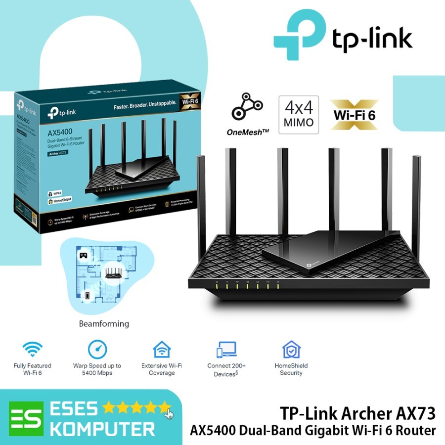 Jual Router TP-Link Archer AX73 AX5400 Dual-Band Gigabit Wi-Fi 6 Router | Shopee Indonesia