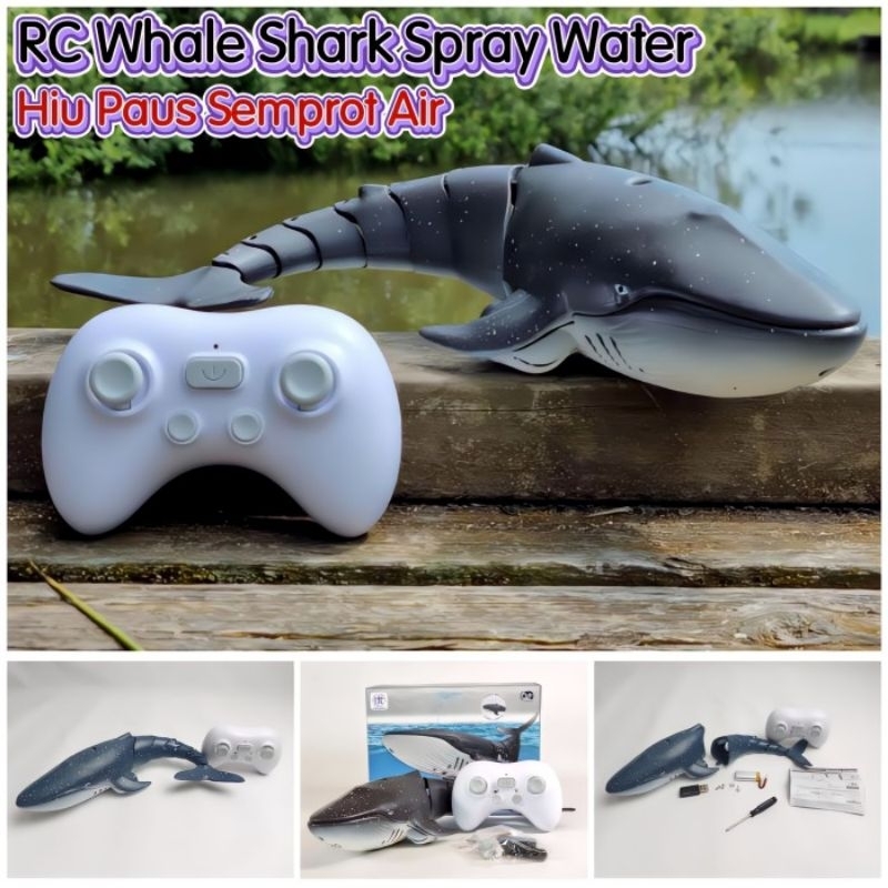 Jual RC Whale Shark Spray Water Remote Control Baterai cas Renang di ...