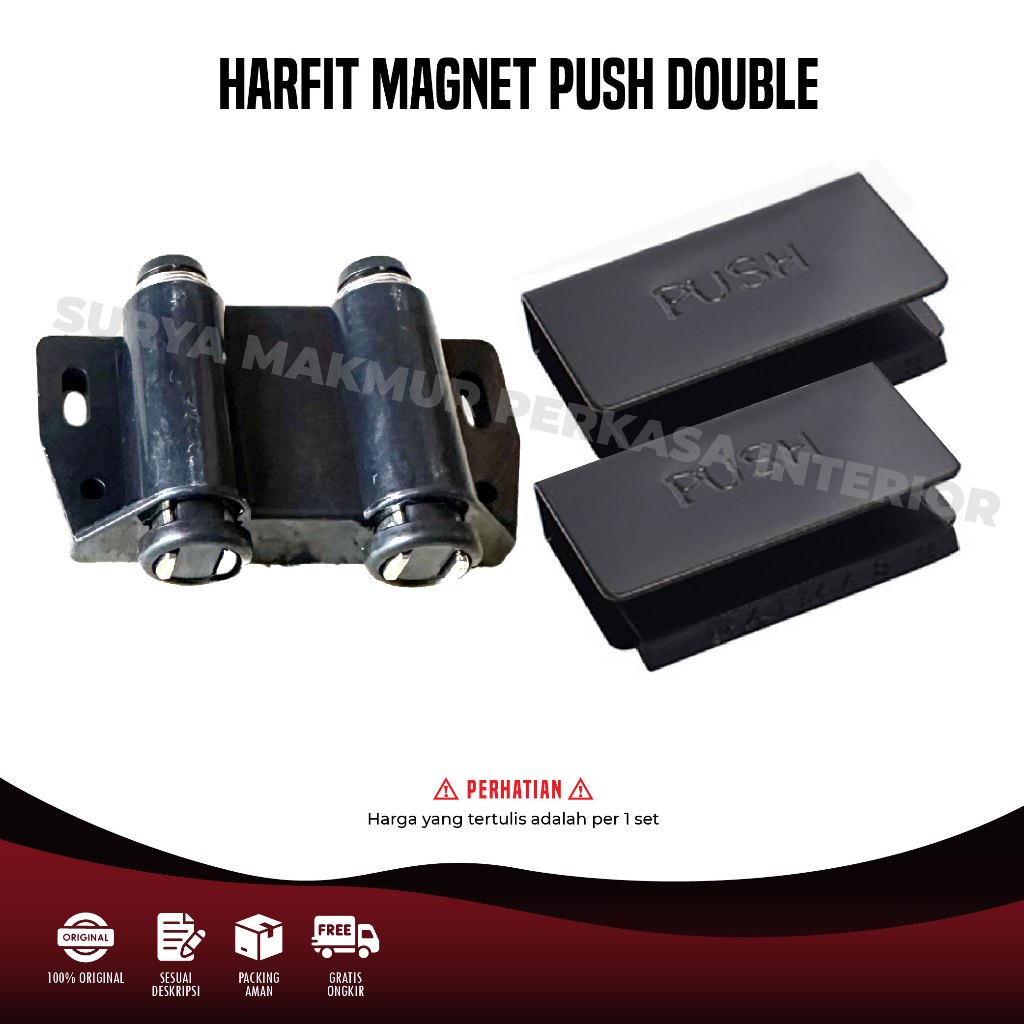 Jual Magnet Pintu Lemari Dobel/Doubel, Engkel/Singel + Push Hitam ...