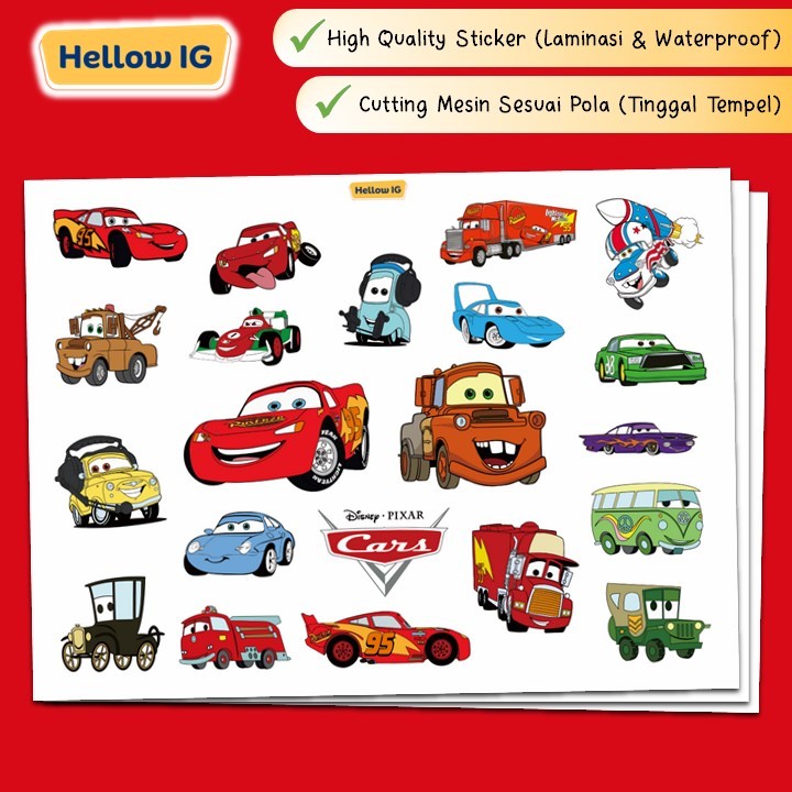 Jual STICKER PACK CARS PIXAR | STIKER CAR WATERPROOF HP BOTOL KOPER ...