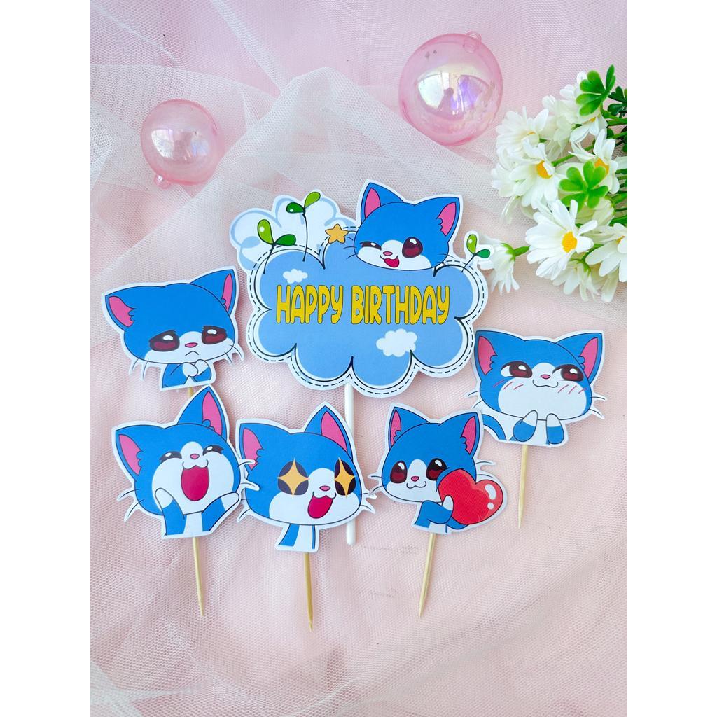 Jual JT - Meong Cat Cute / Kucing Lucu - Mini Topper Cake Birthday ...