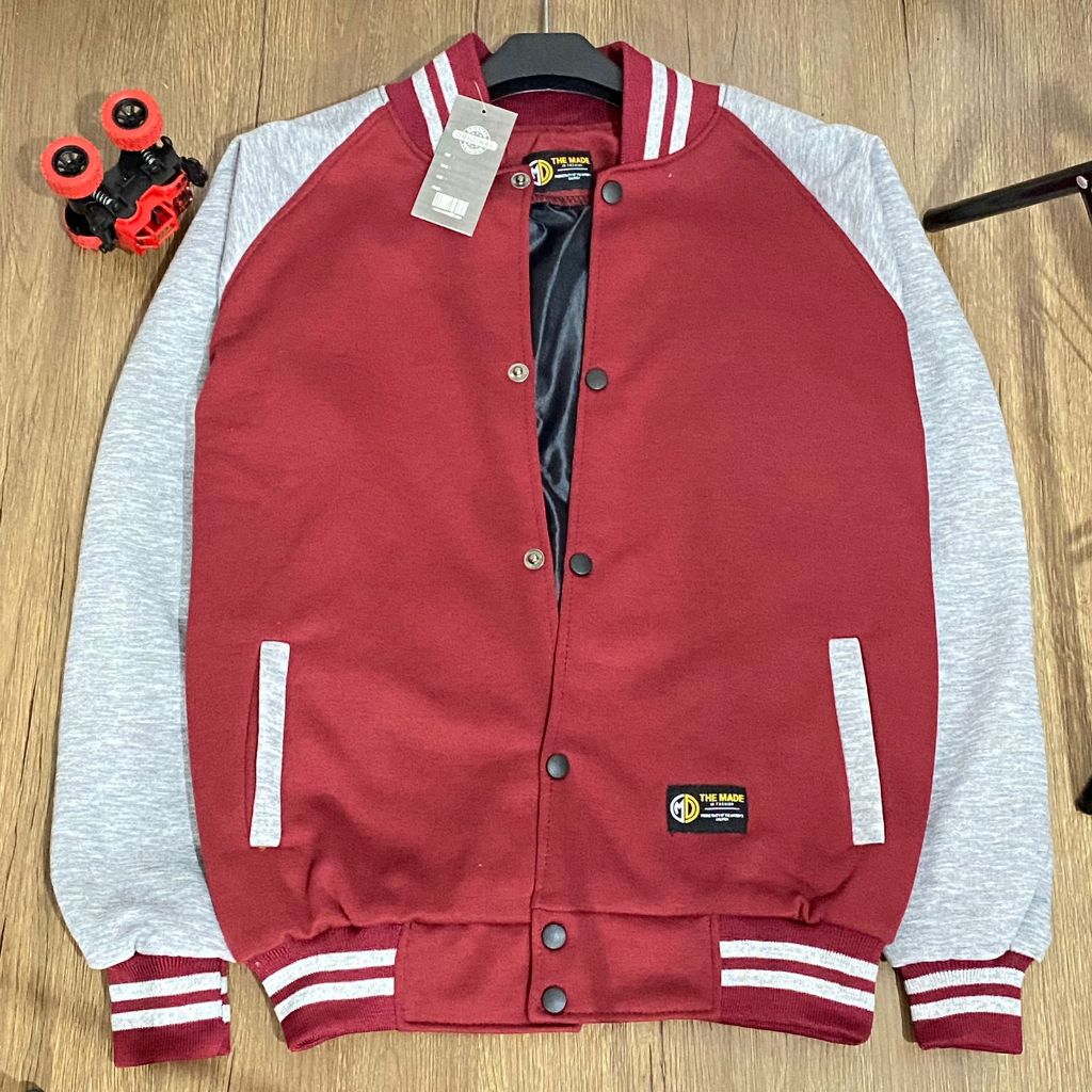 Jual Jaket Polos Varsity Baseball Full Tag Lapis dalam Warna hitam ...