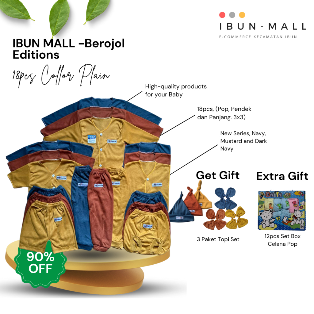 Jual IBUN MALL - PAKET BEROJOL STELAN BAYI BARU LAHIR 18 PCS LENGKAP ...