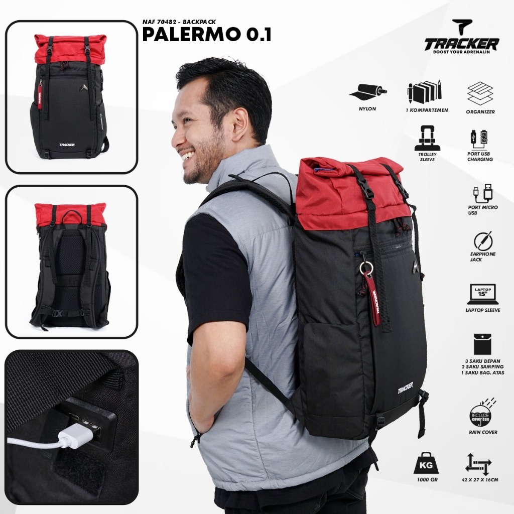 Jual Tas Ransel Pria 35 Liter Tracker Palermo 1.0 | Shopee Indonesia