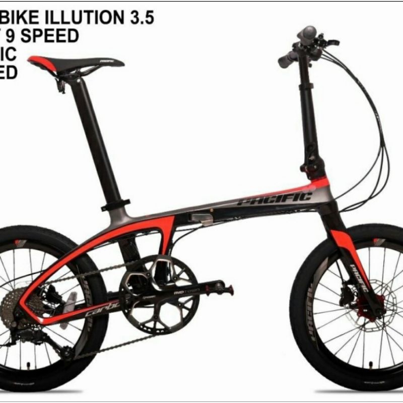 Jual Sepeda Lipat 20 inc Pacific Illution 3.5 Carbon 9 speed Shimano ...