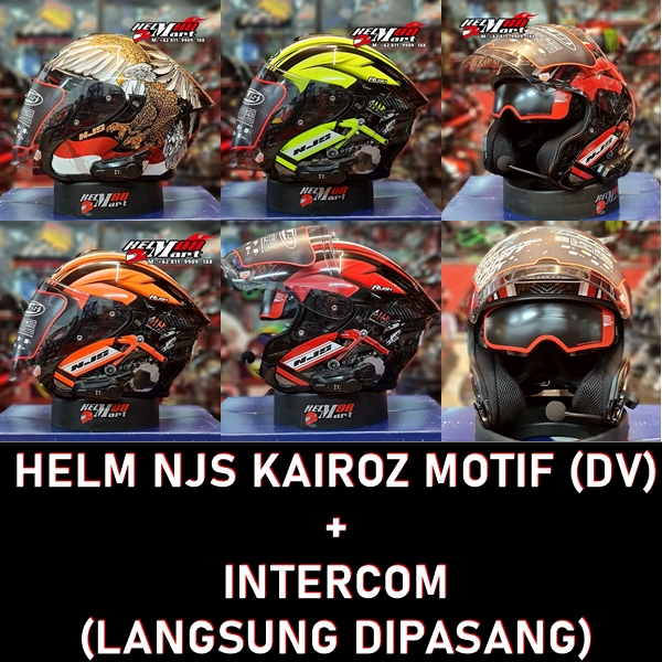 Jual (PAKET HELM+ INTERCOM) Helm NJS KAIROZ DV + Interkom IT NJS KAIROZ ...