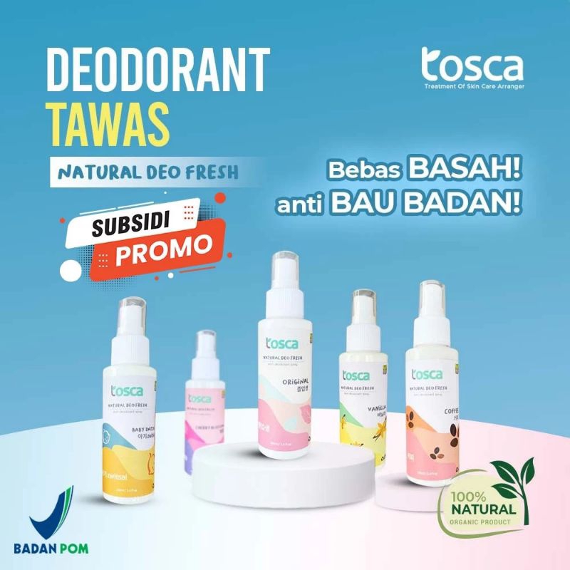 Jual ORIGINAL/T0SCA Natural deodorant spray 100 ml/deodorant tawas ...